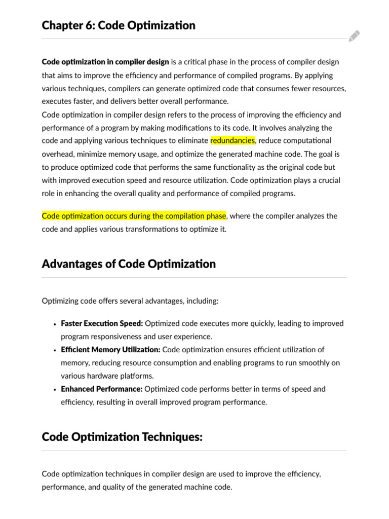 Chapter 6 Code Optimization | PDF | Program Optimization | Control Flow