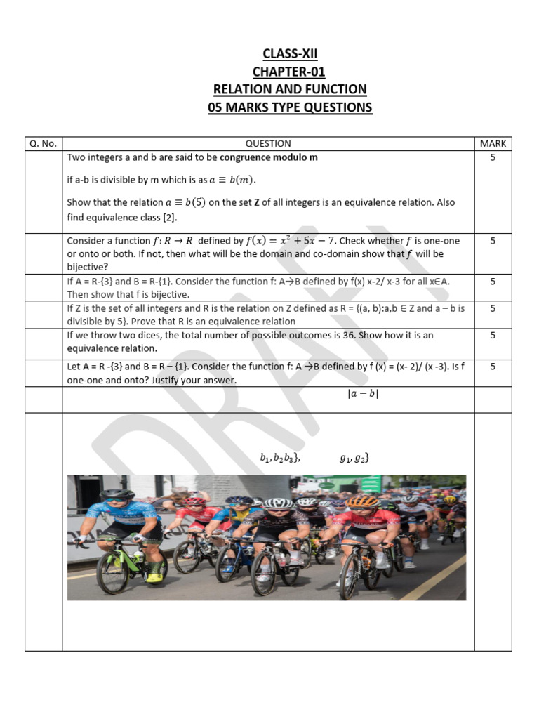 5 MARKS TYPE RELATIONS FUNCTIONS | PDF | Function (Mathematics) | Mathematical Relations