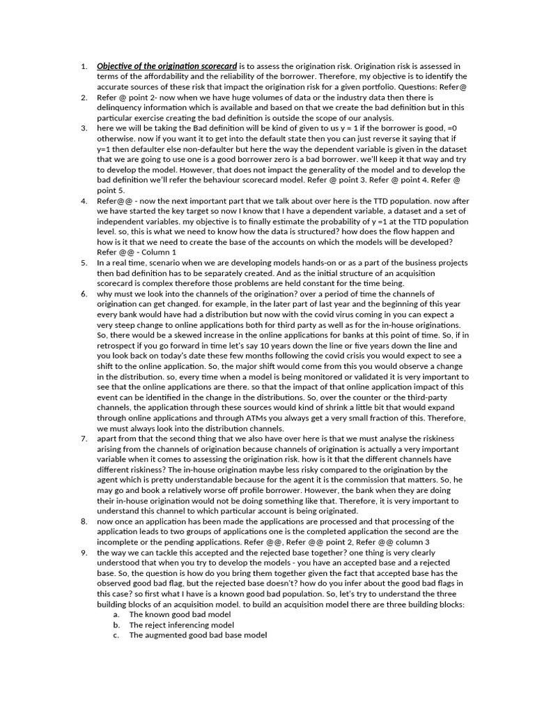 Acquisition Scorecard 2-7 | PDF | Statistical Inference | Inference