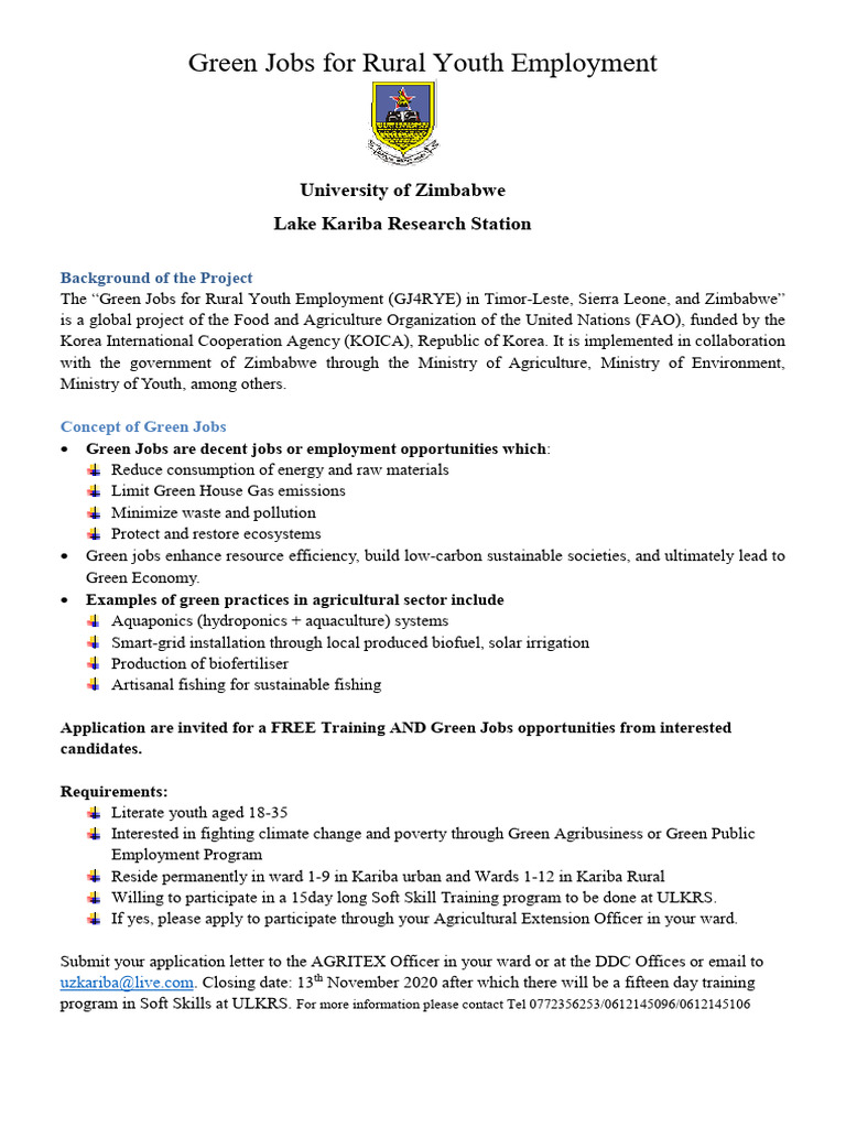 Green Jobs Training for Rural Youth | PDF