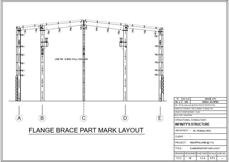 Industrial Shed Flange Brace Layout | PDF | Structural Engineering ...