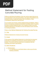 Method Statement Concreting Work | PDF | Concrete | Building Engineering
