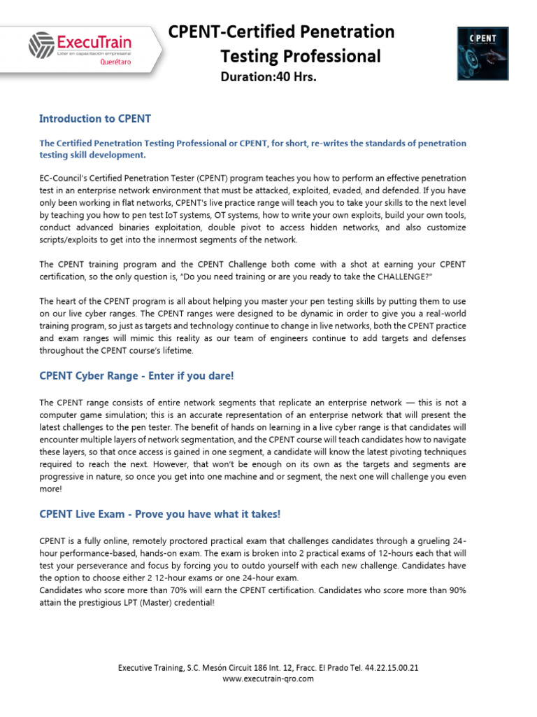 CPENT-Certified-Penetration-Testing-Professional | PDF | Penetration ...