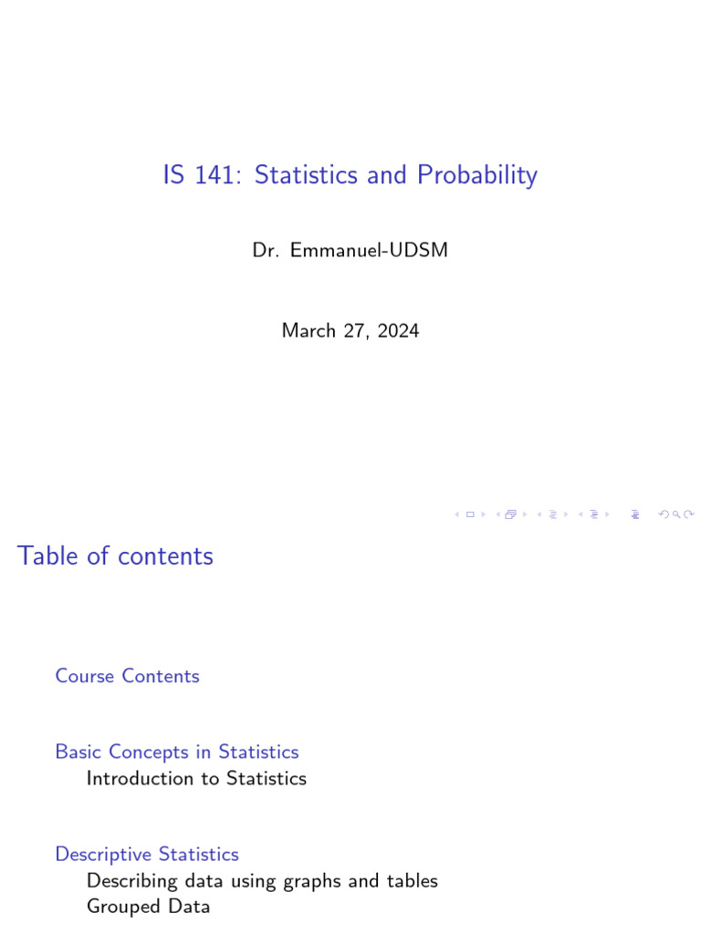 Statistics and Probability Course Overview | PDF | Probability ...