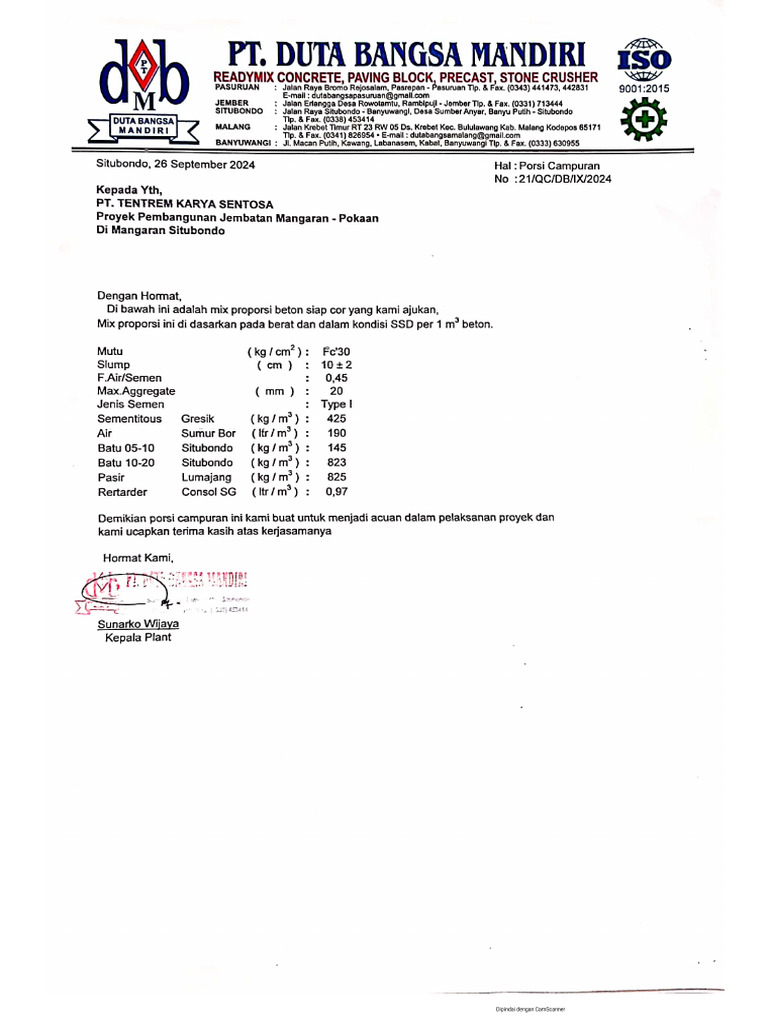PT. TKS Jembatan Mangaran | PDF