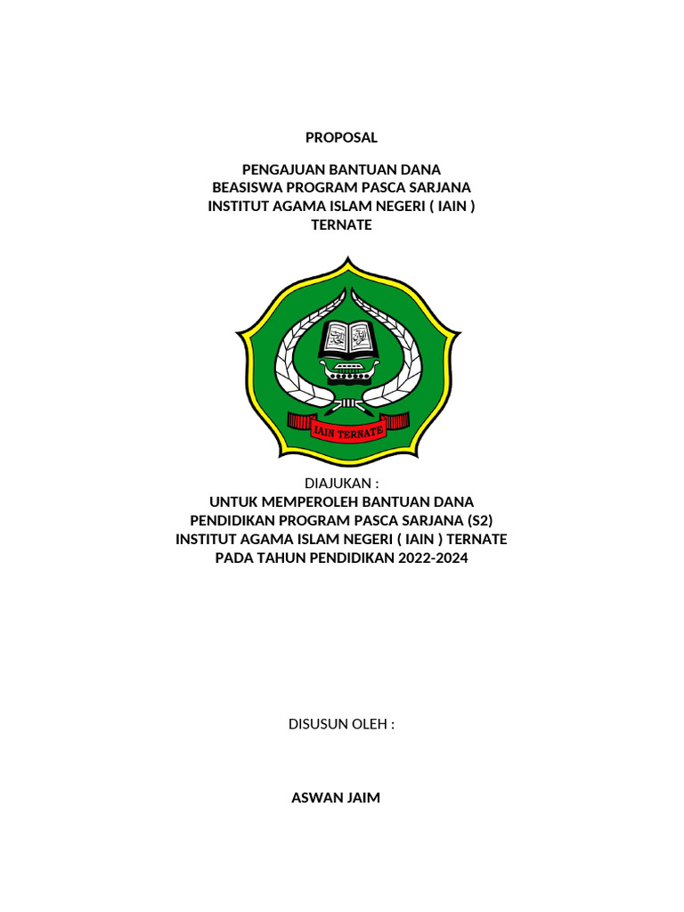 Proposal Beasiswa Pasca | PDF