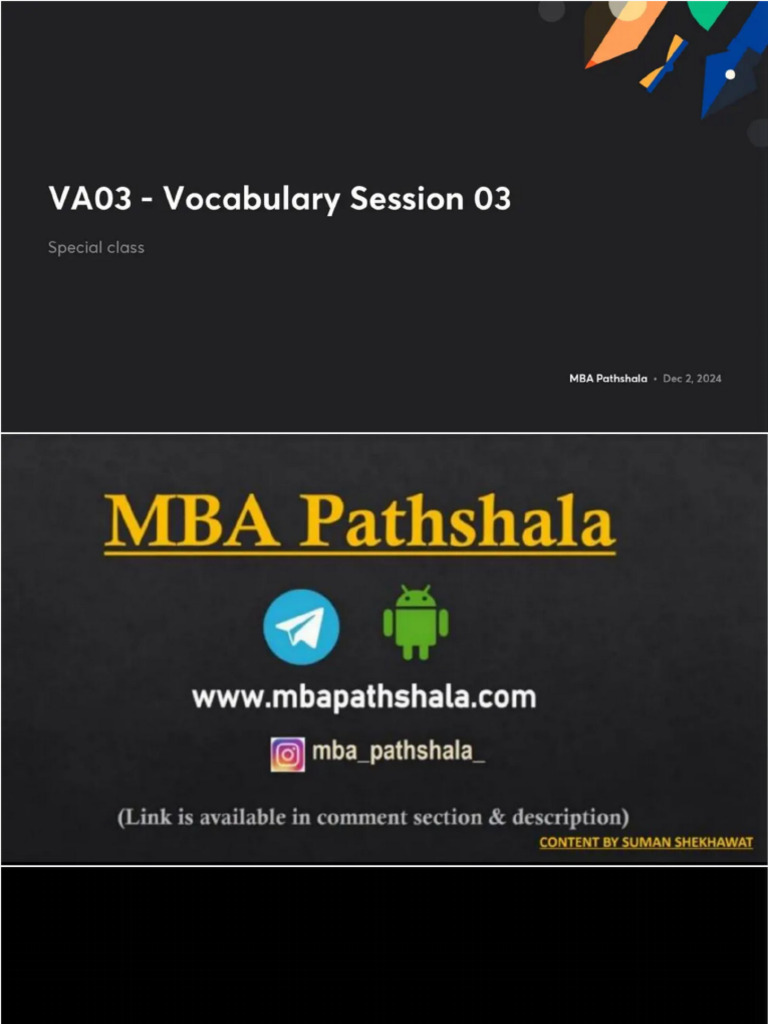 VA03 Vocabulary Session 03 No Anno | PDF