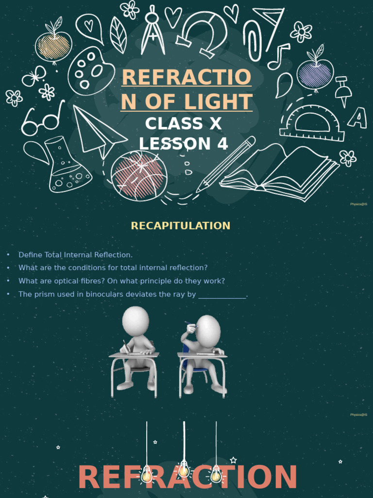 Refraction and Lenses in Physics | PDF | Optics | Glass Engineering And ...