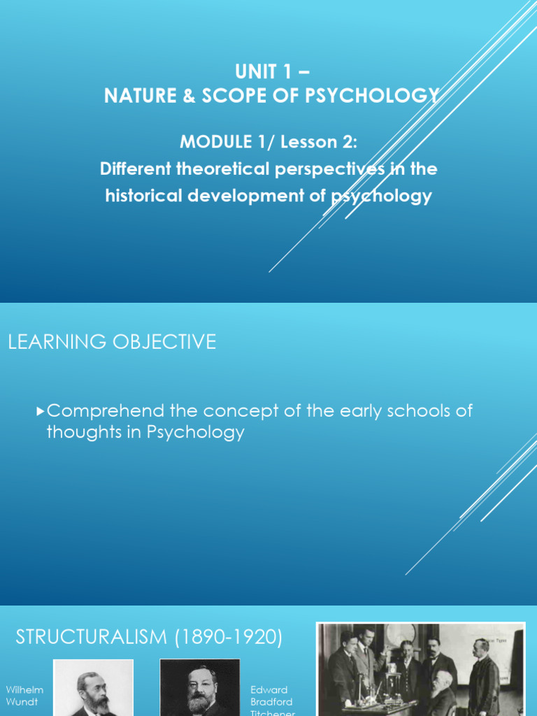 UNIT 1 - Module 1 Lesson 2 | PDF | Psychology | Behavioural Sciences