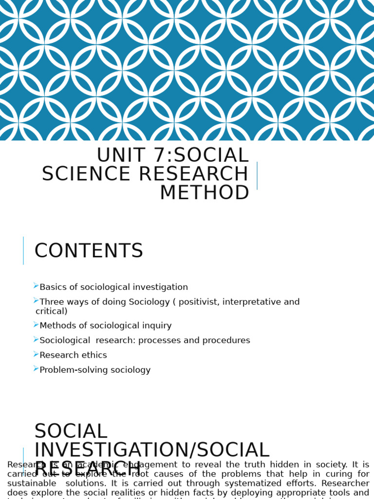 UNIT-7 | PDF | Sampling (Statistics) | Validity (Statistics)