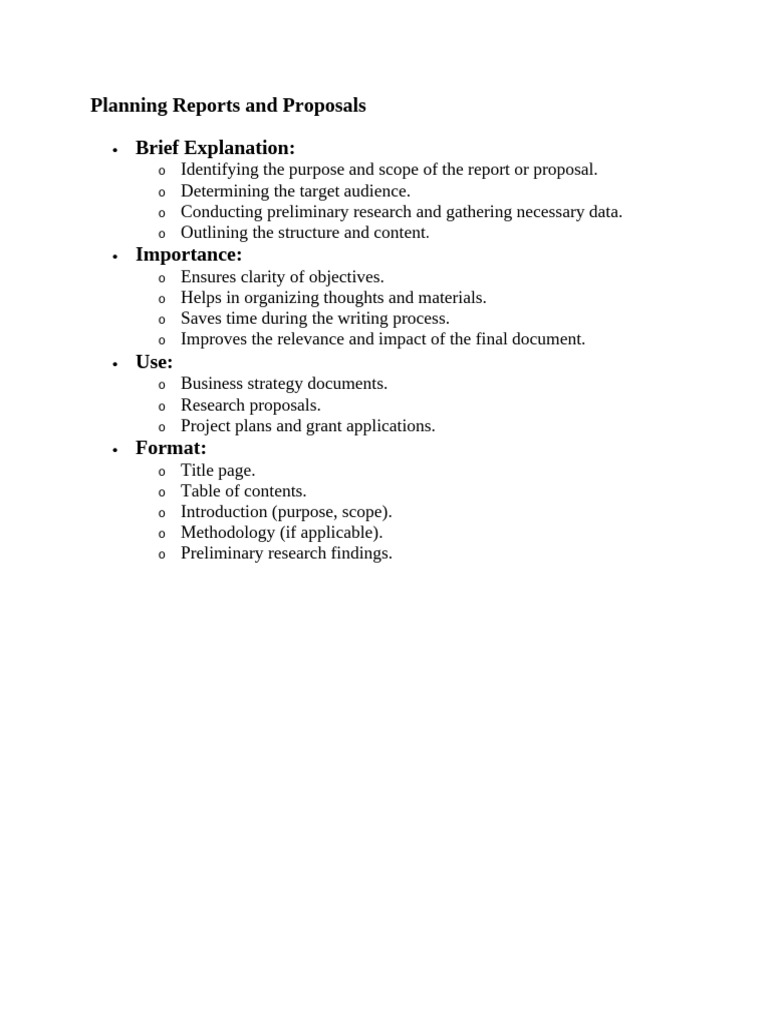 Planning Reports and Proposals | PDF | Strategic Management | Strategic ...