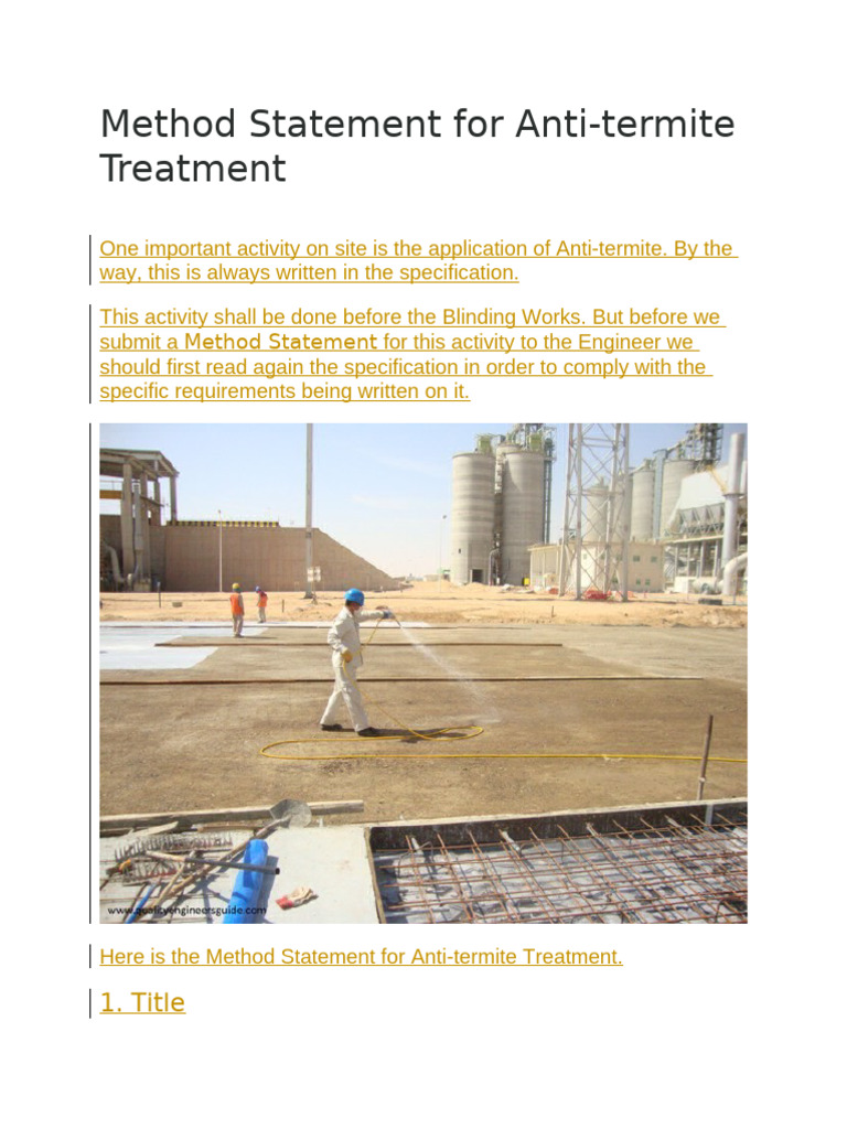 Anti-termite Treatment Method | PDF | Personal Protective Equipment ...