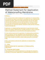 Waterproofing Membrane Method Statement | PDF | Concrete | Building ...