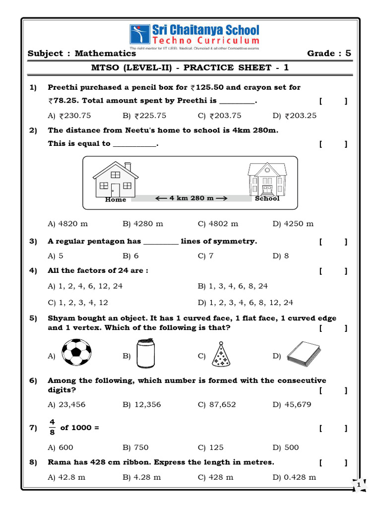 MTSO Cls-5 PS-1 (Level-II) | PDF | Polytopes | Geometry