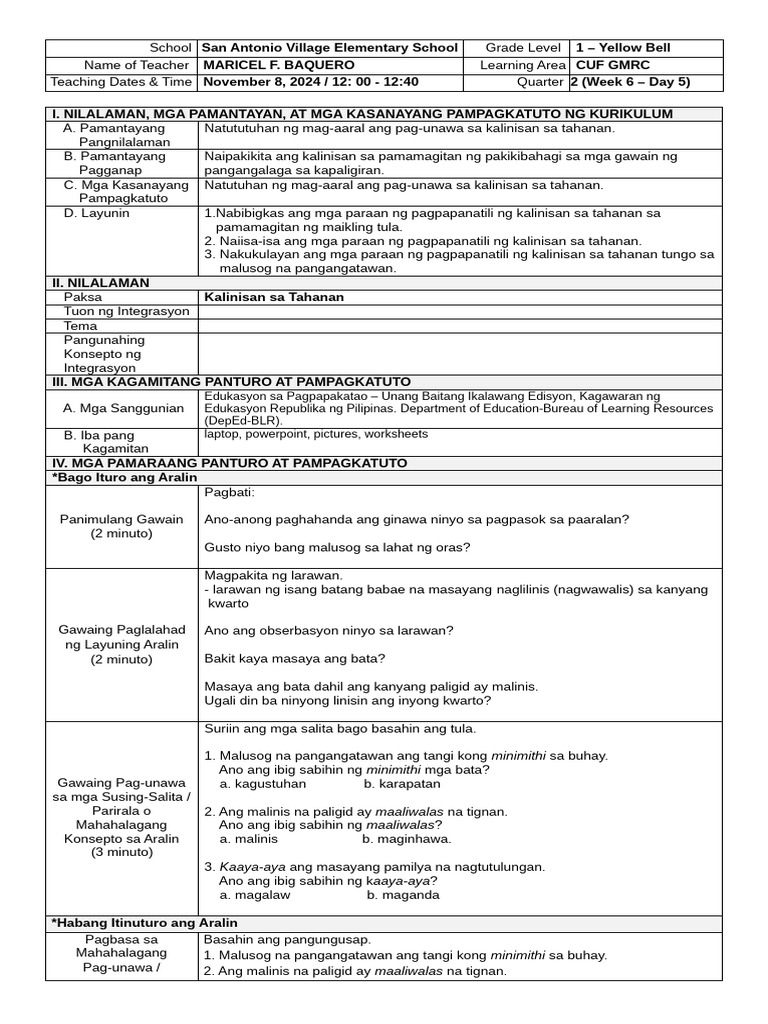 G1 Cuf GMRC Q2 W6 | PDF