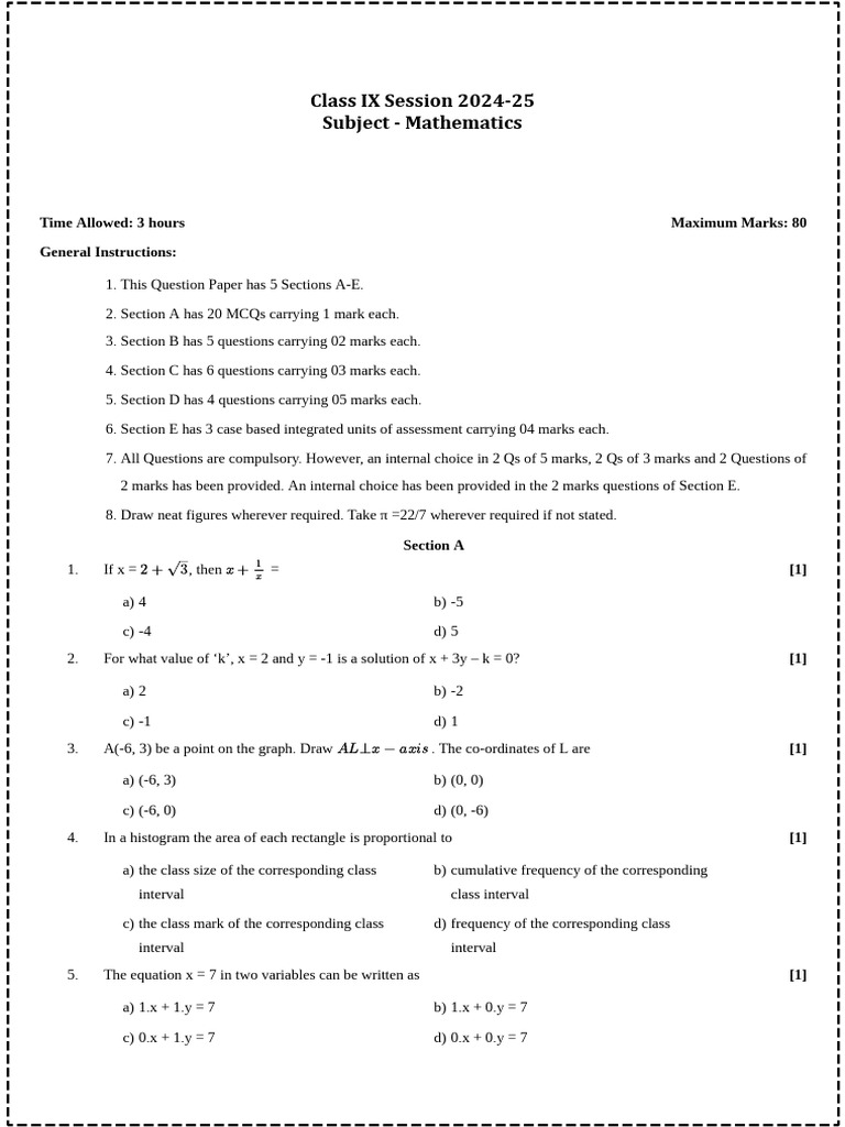 Full Mock-4 Maths | PDF | Histogram | Mathematics