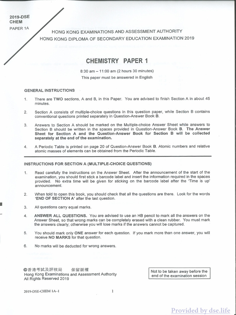 2019 Dse Chem | PDF