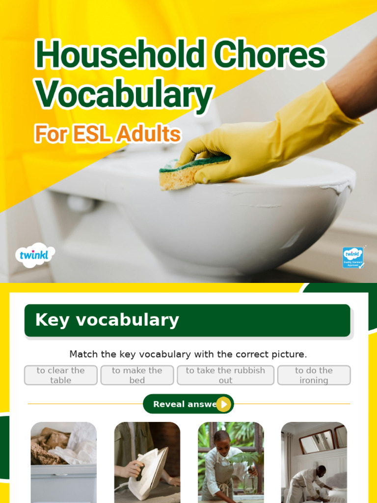 Chore Schedule and Vocabulary Guide | PDF | Housekeeping | Home