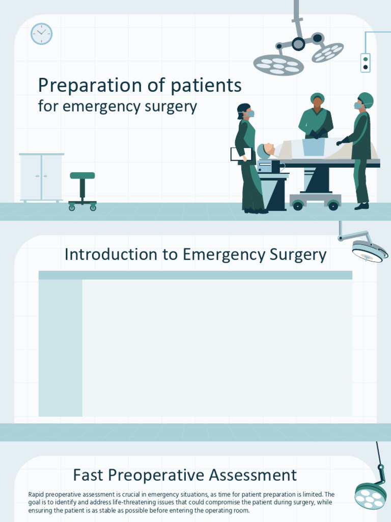 Emergency Surgery Patient Preparation Guide | PDF | Surgery | Anesthesia