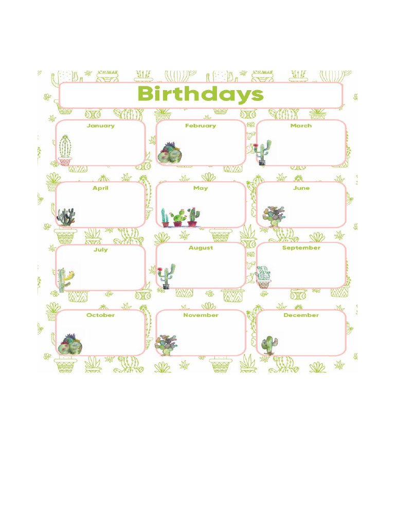 Free Printable Birthday Chart - 2992.jpg | PDF