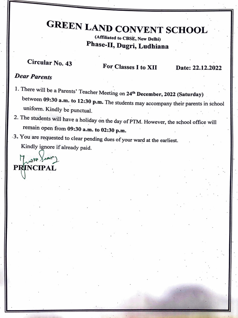 Circular for PTM (no 43) | PDF
