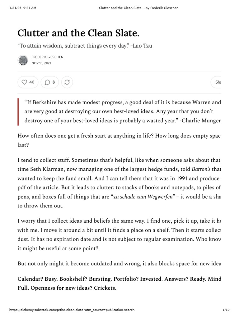 Embrace the Clean Slate | PDF