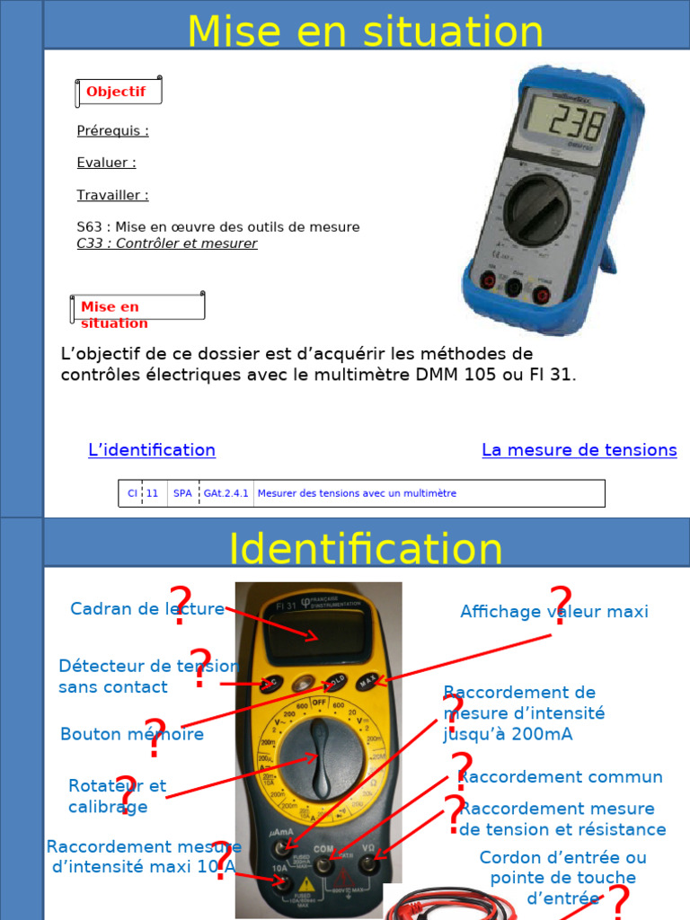 GAt.2.4.1 SY Mesurer Des Tensions Avec Un Multimètre 1314 | PDF | Tension électrique | Électronique