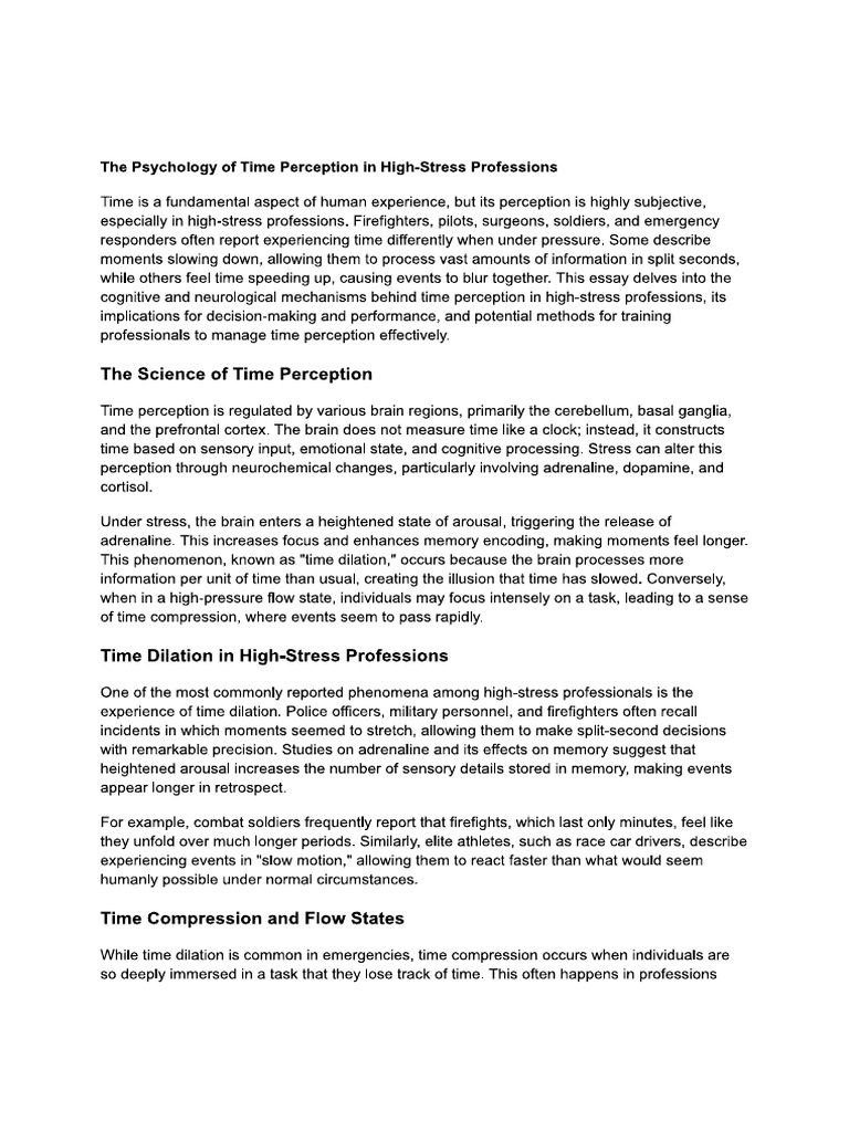 Time Perception Stress | PDF