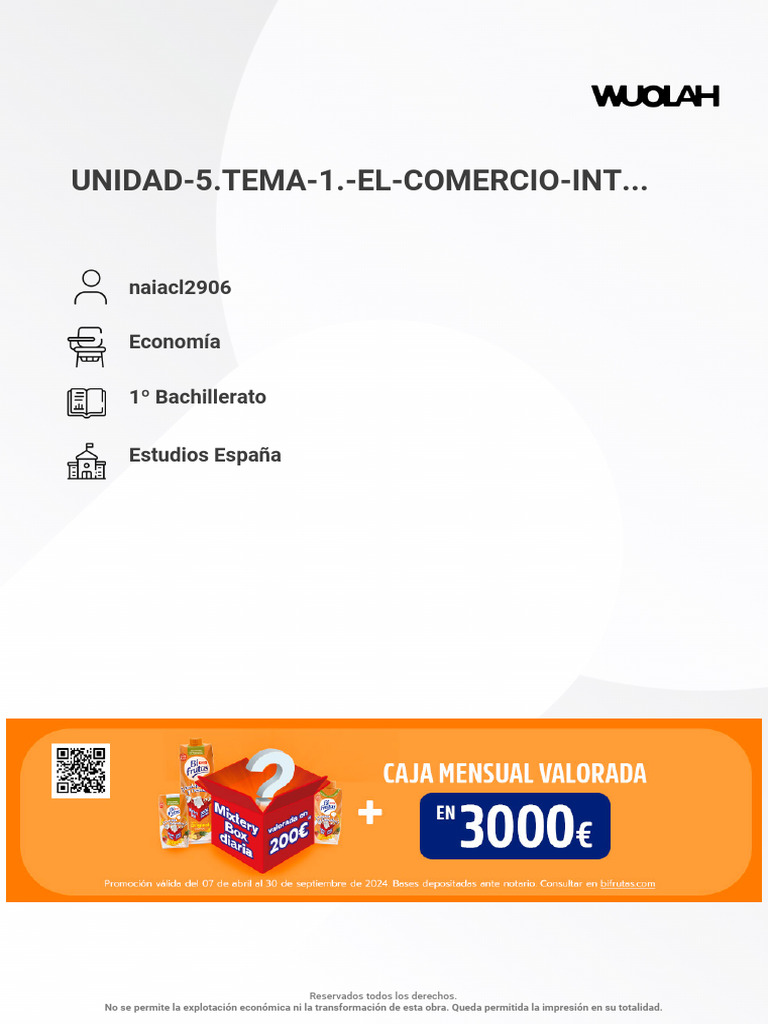Wuolah Free UNIDAD 5.TEMA 1. EL COMERCIO INTERNACIONAL | PDF