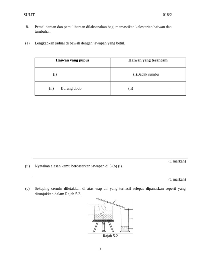 Pemeliharaan Haiwan dan Tumbuhan serta Proses Jirim | PDF