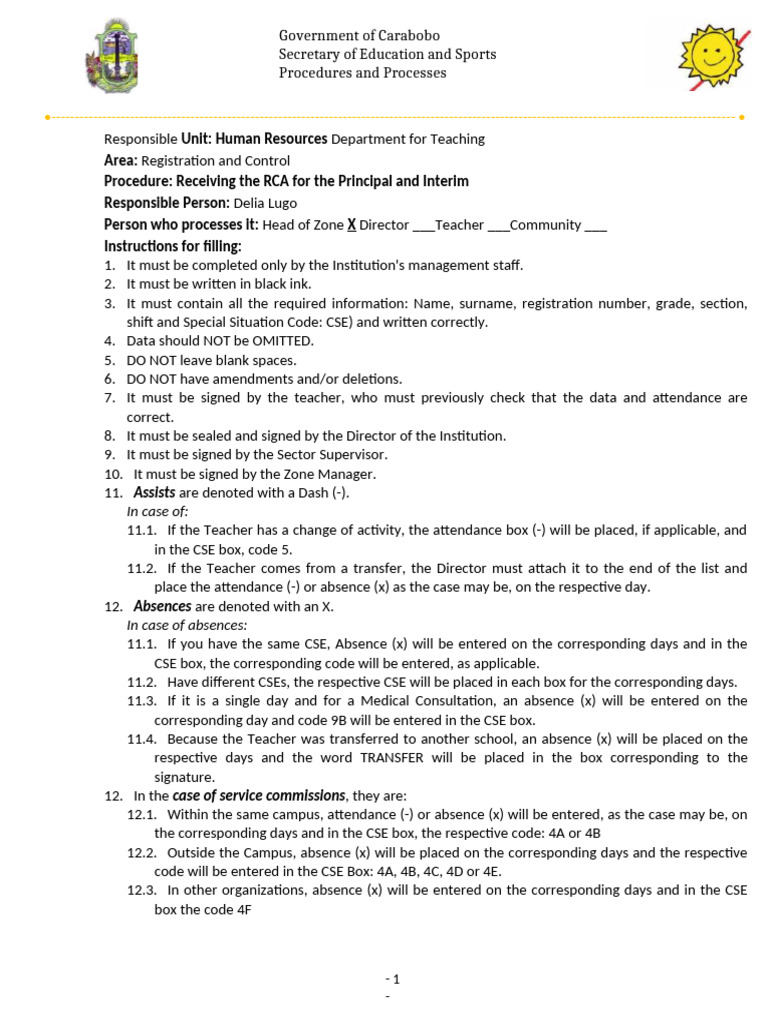RCA Submission Procedures for Teachers | PDF
