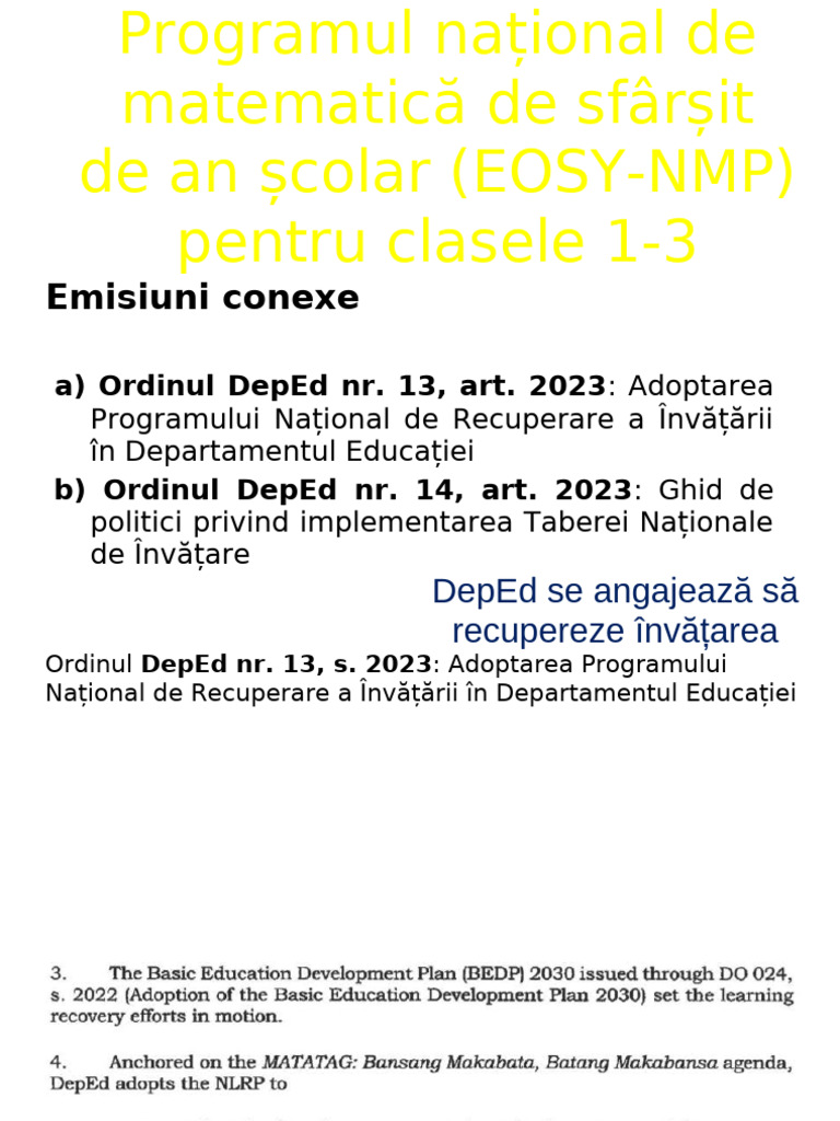 Programul Național de Matematică | PDF