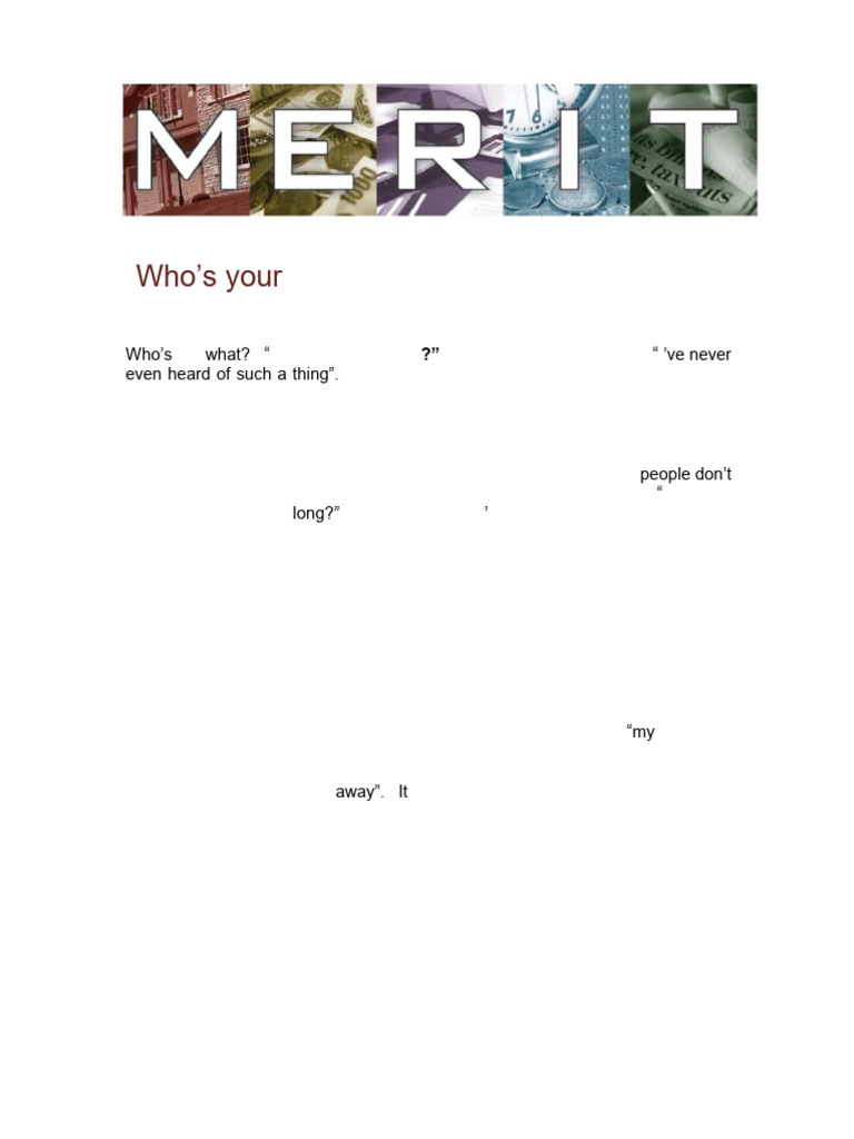 Who Is Your Financial Architect | PDF | Financial Plan