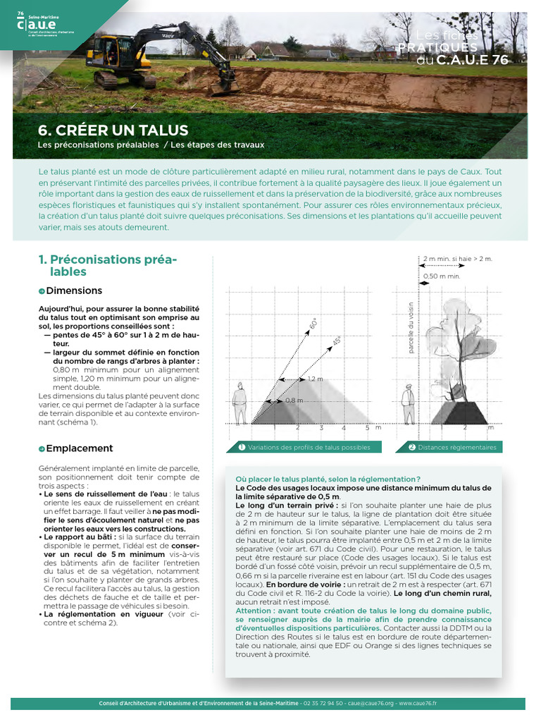 Création et réglementation des talus plantés | PDF | Haie