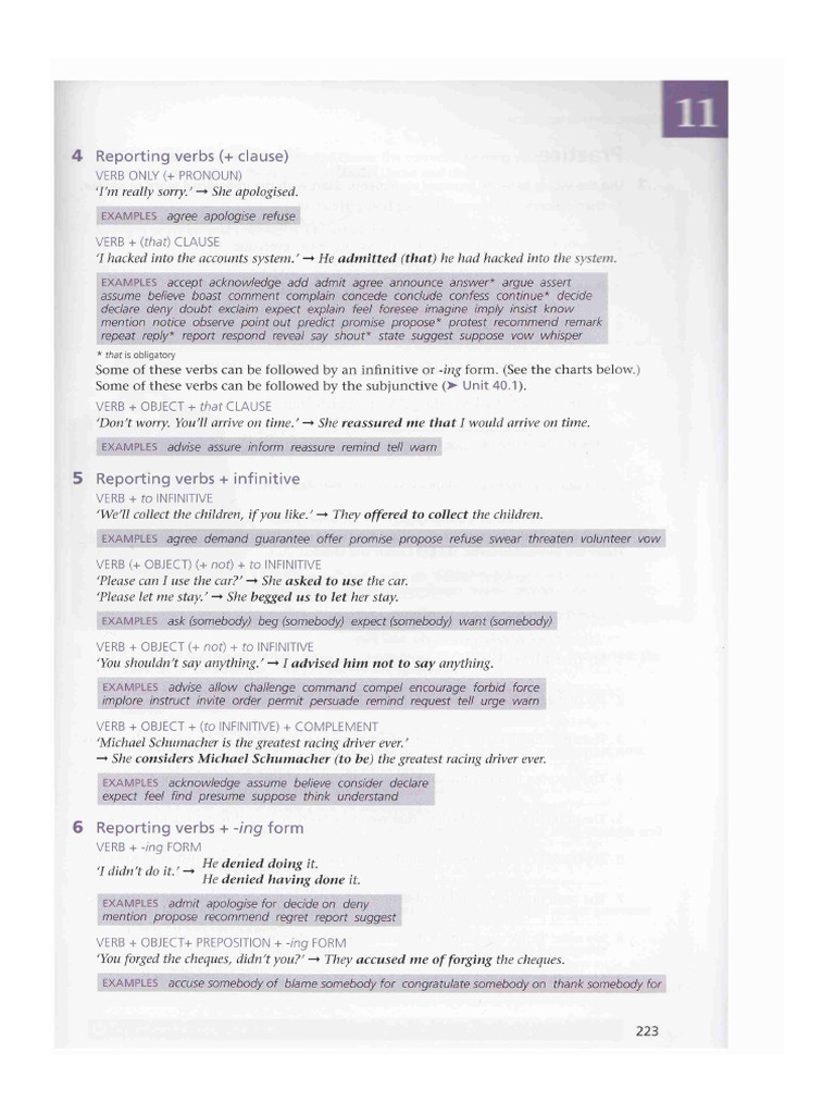 Cae Reporting Verbs Patterns | PDF