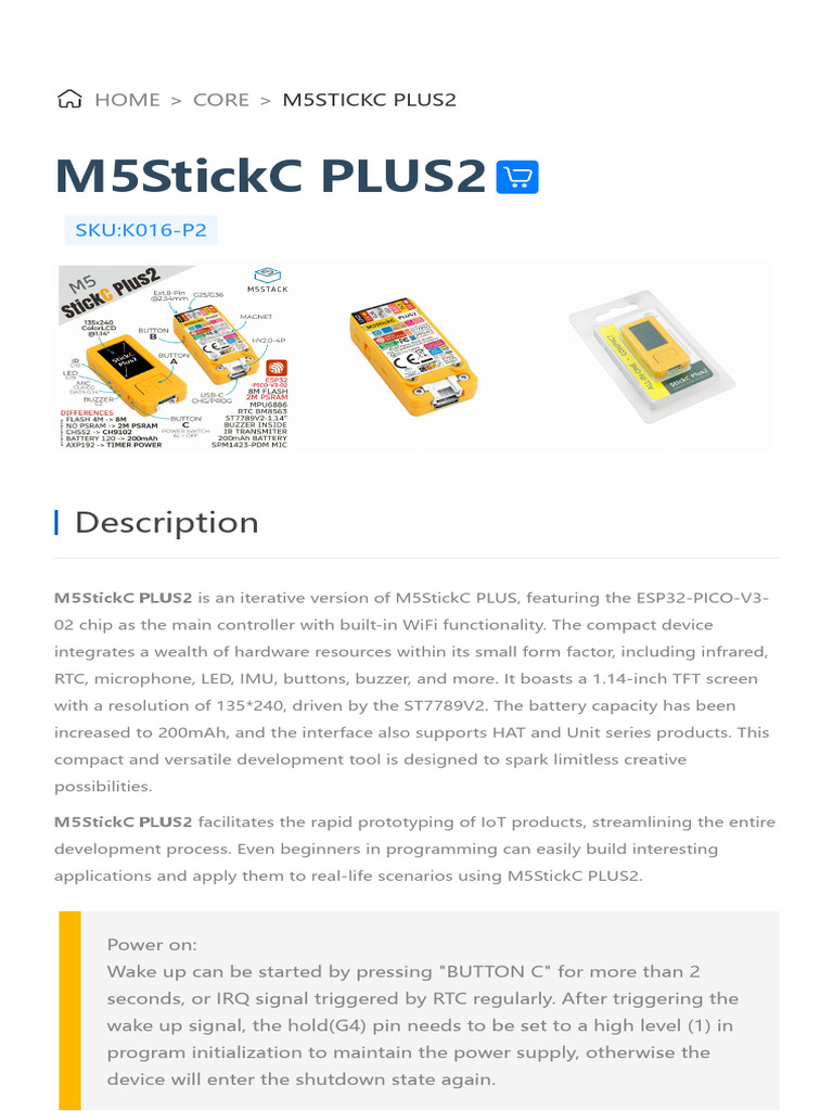 M5Stack Technology 01102024 K016 P2-3387216 | PDF | Arduino | Usb