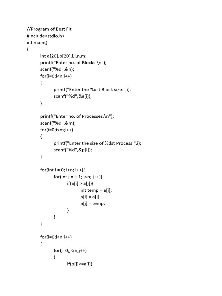 Program of Best Fit | PDF