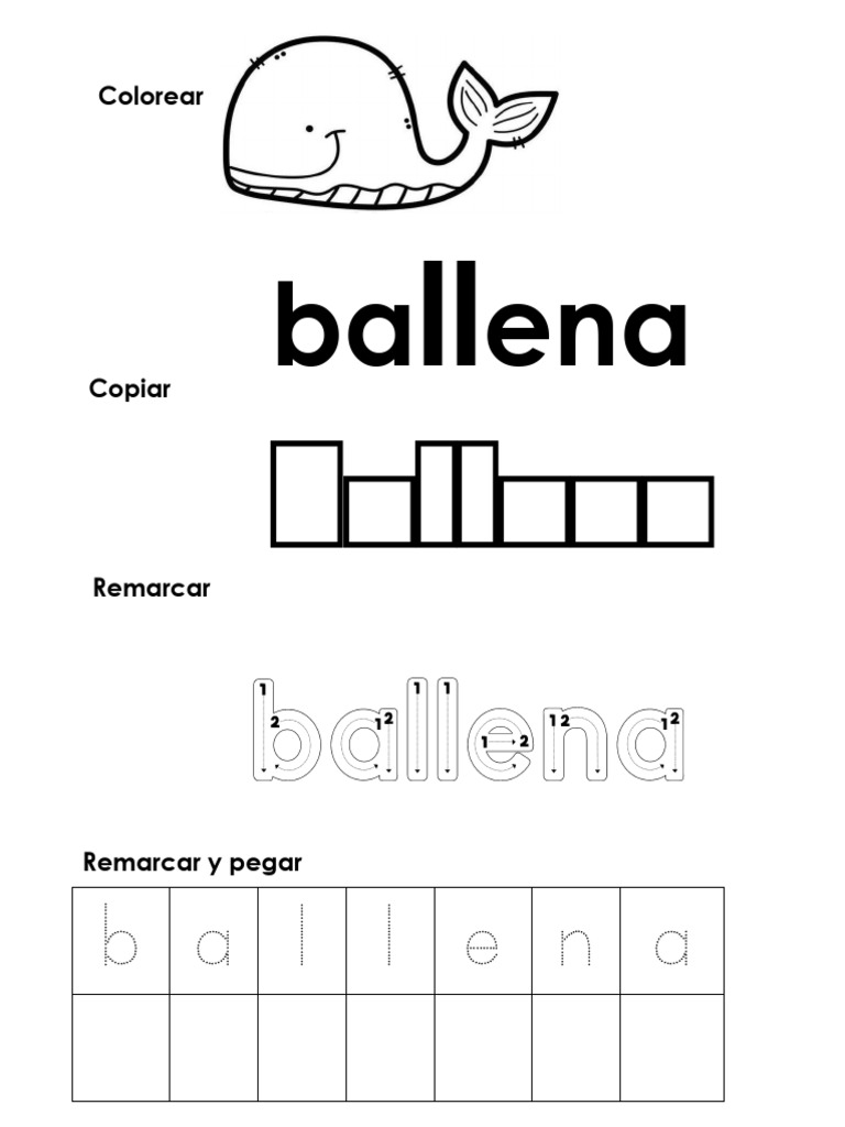 DIA VIERNES ACTIVIDAD LECTOESCRITURA BALLENA 1RA SEMANA PROYECTO ...