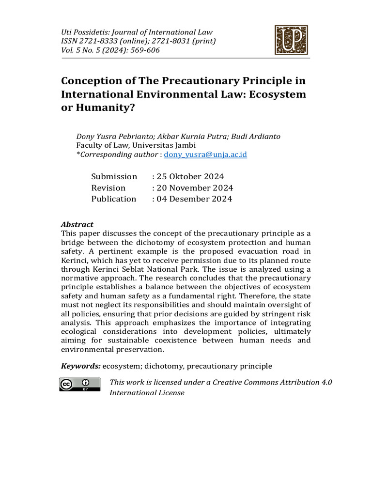 Precautionary Principle in Environmental Law | PDF | Sustainability ...