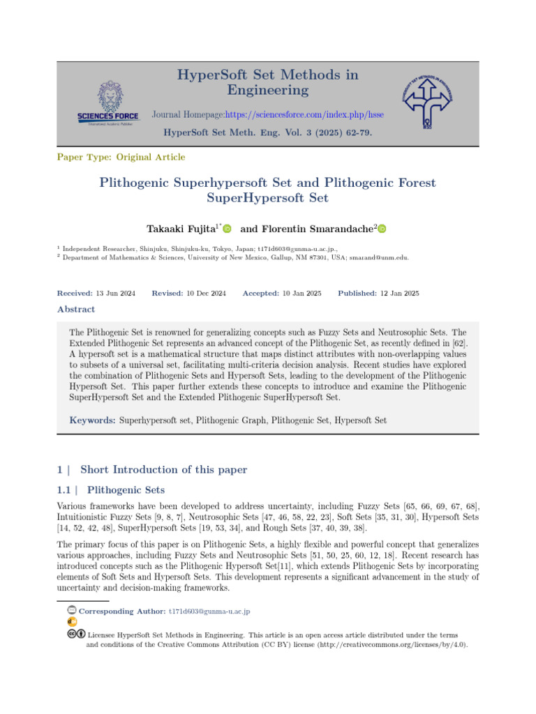 Plithogenic Superhypersoft Set and Plithogenic Forest SuperHypersoft Set | PDF | Set ...