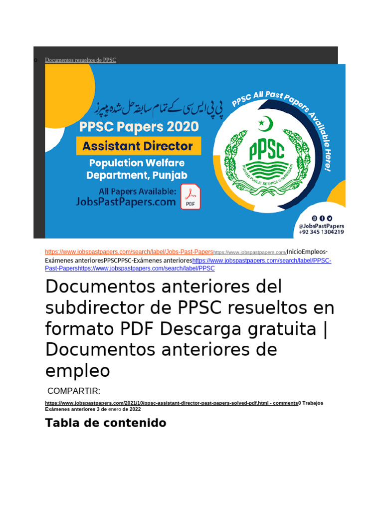 Papeles Resueltos de PPSC | PDF