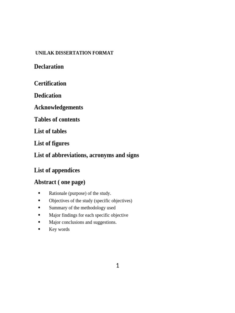 UNILAK Dissertation Format For Undergraduate | PDF | Methodology | Scientific Method