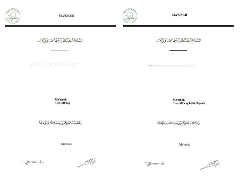 SURAT UNDANGAN RUTINAN Jumat Kliwon Maunah | PDF