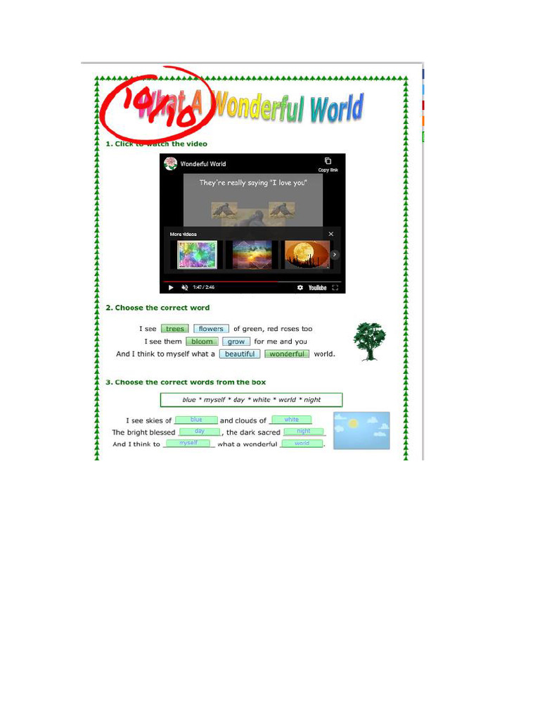 interactive worksheet | PDF