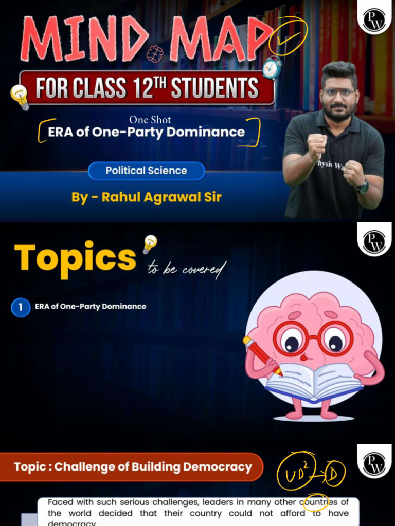 Era of One-Party Dominance - Class Notes - Class 12th Arts Mind Map ...