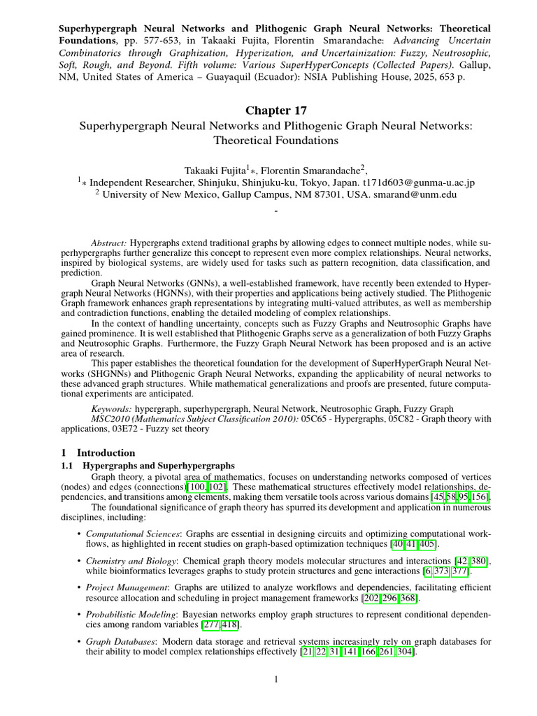 Superhypergraph Neural Networks and Plithogenic Graph Neural Networks: Theoretical Foundations ...