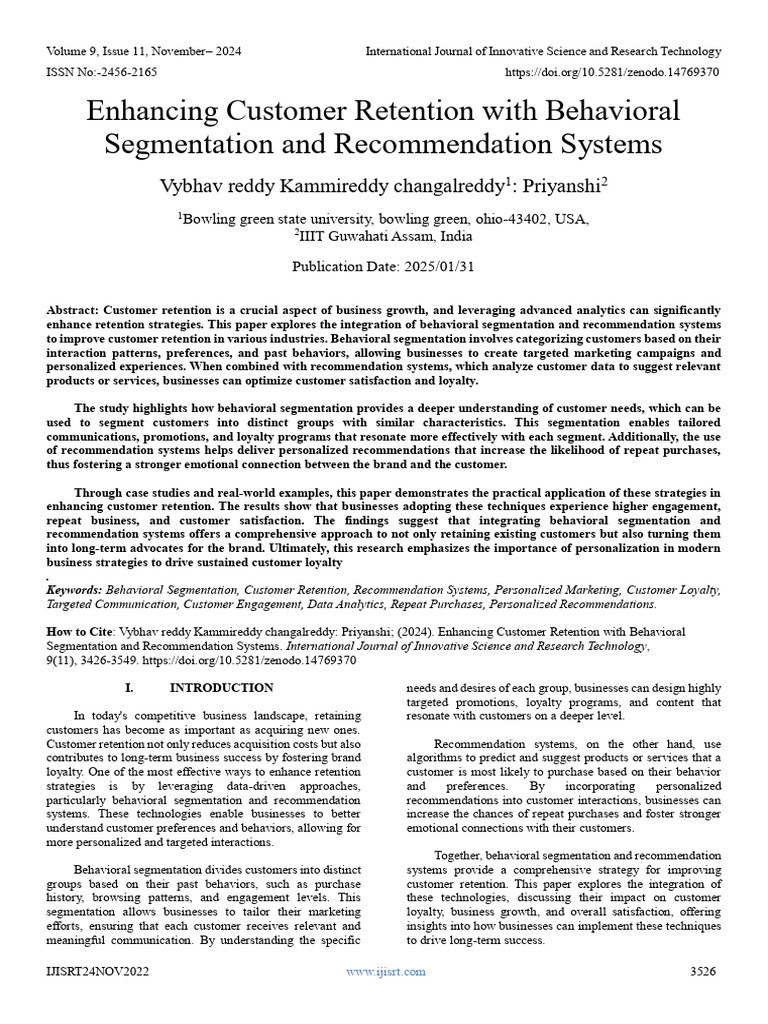 Enhancing Customer Retention With Behavioral Segmentation and ...