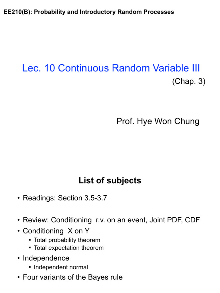 Lec10 ContinuousRV3 | PDF