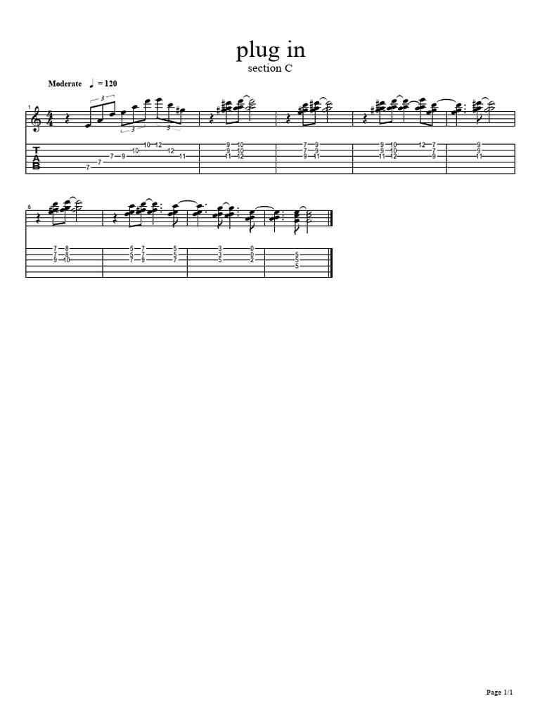 Plug in Guitar Section C | PDF