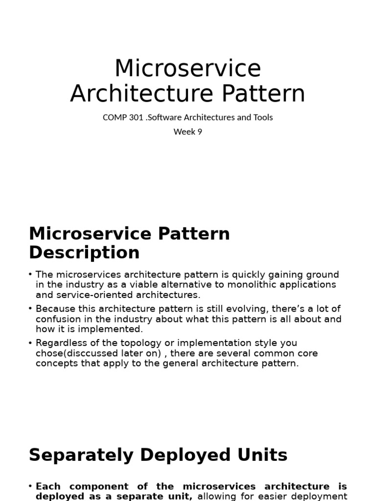 Microservice Architecture Pattern (1) | PDF | Scalability | Service Oriented Architecture